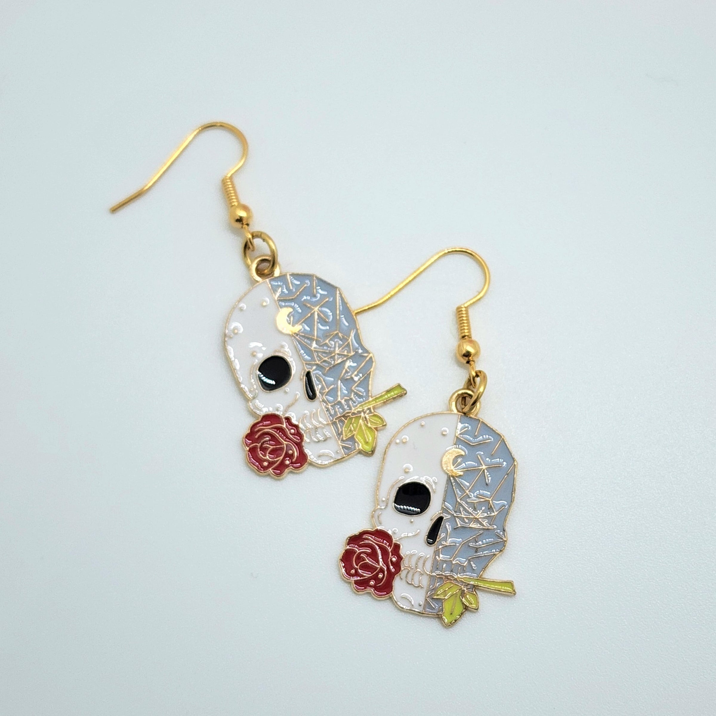 sugar skull clay earrings
